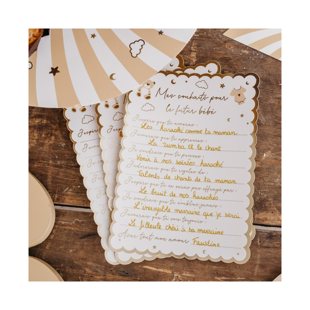 10 cartes souhaits pour bébé "ourson"