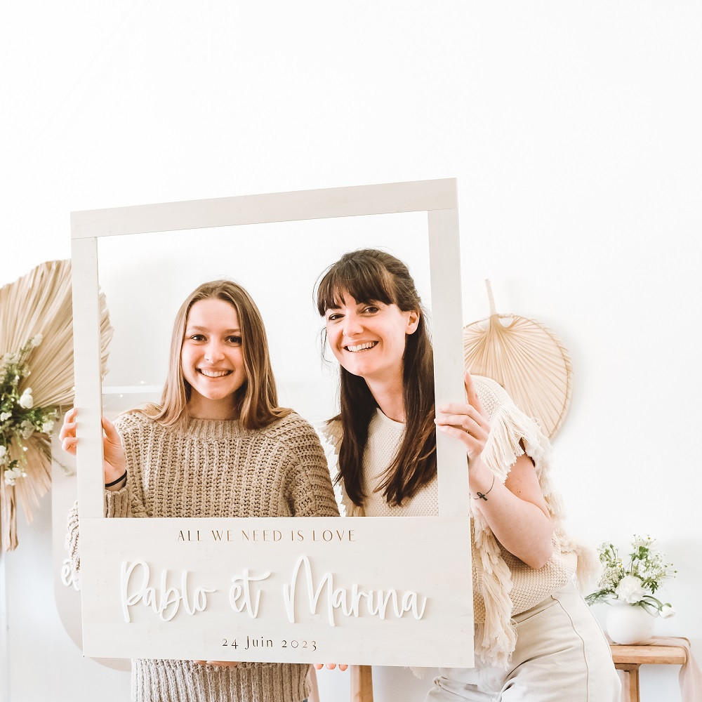 Cadre photobooth personnalisable mariage "Sand" - 80 cm